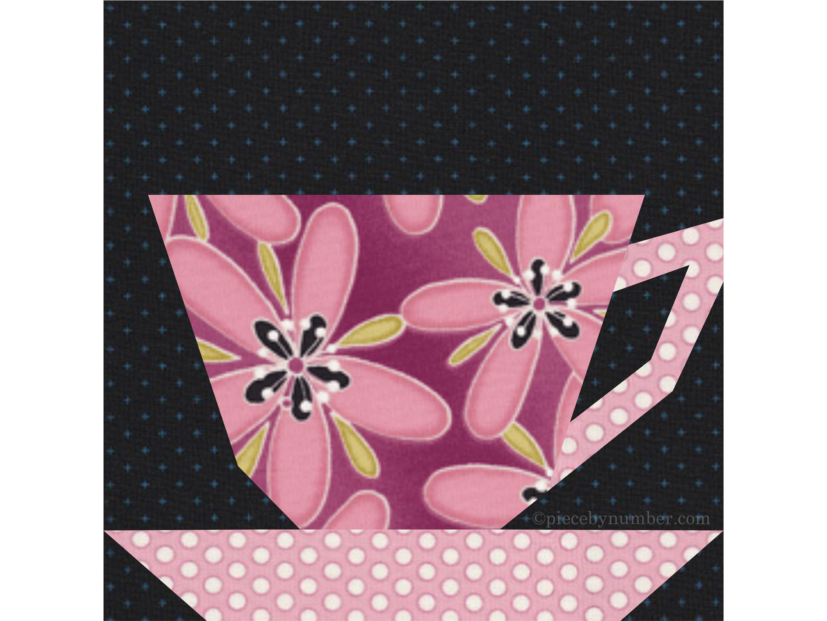 Tea and Coffee Cups, Paper Piece Quilt Block Pattern, PDF Download, 6 ...