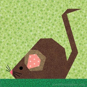 Mousie Paper Piece Quilt Block Pattern, PDF Download, 6 and 12 Inch ...