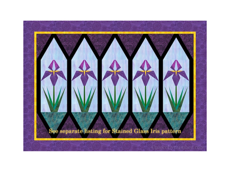 Iris Flower Quilt Block Pattern, Paper Piecing (FPP), 6 & 12 Inch ...
