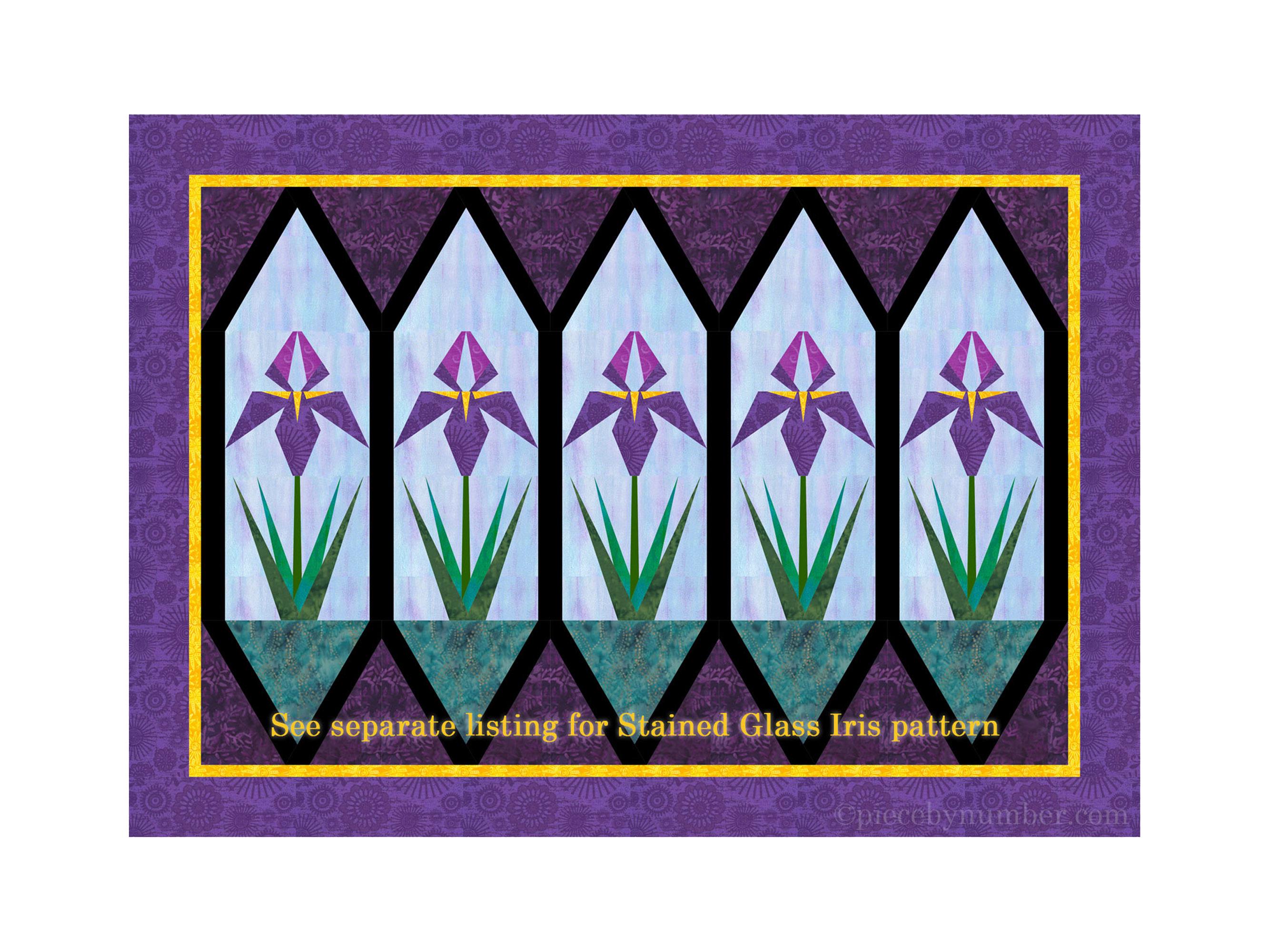 Iris Paper Piecing Floral Quilt Block Pattern PDF, 6 & 12 Inch Blocks ...