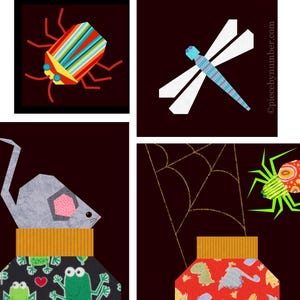 Escaping Bugs Bottle Quilt Pattern for Paper Piecing PDF, 49 X 58 ...