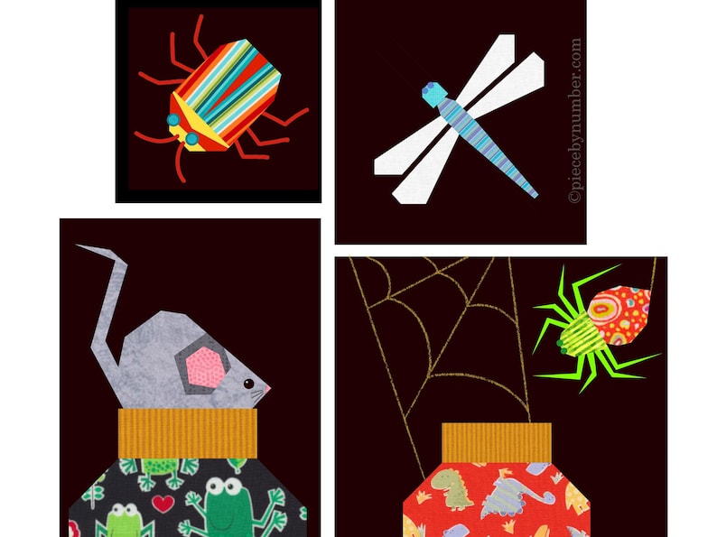 Escaping Bugs Bottle Quilt Pattern for Paper Piecing PDF, 49 X 58 ...