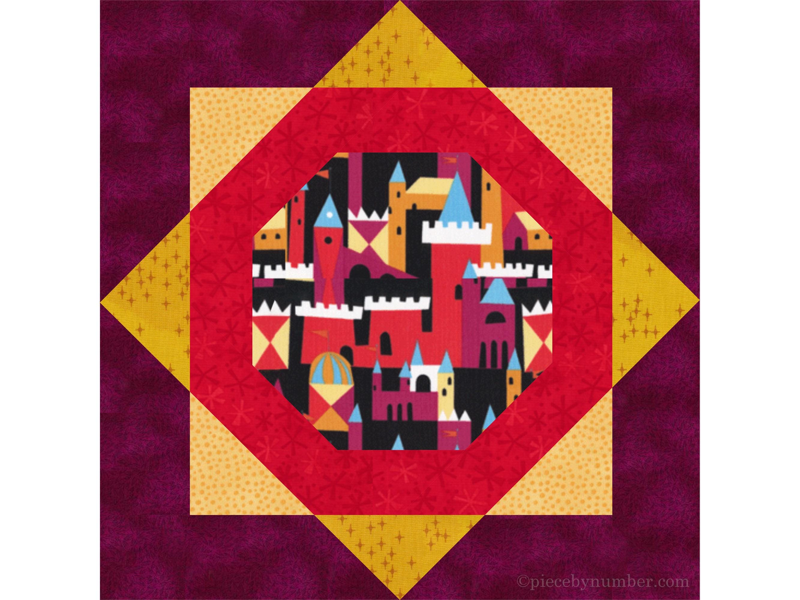 Interlocked Squares Paper Pieced Quilt Block Pattern, PDF Download, 12 ...