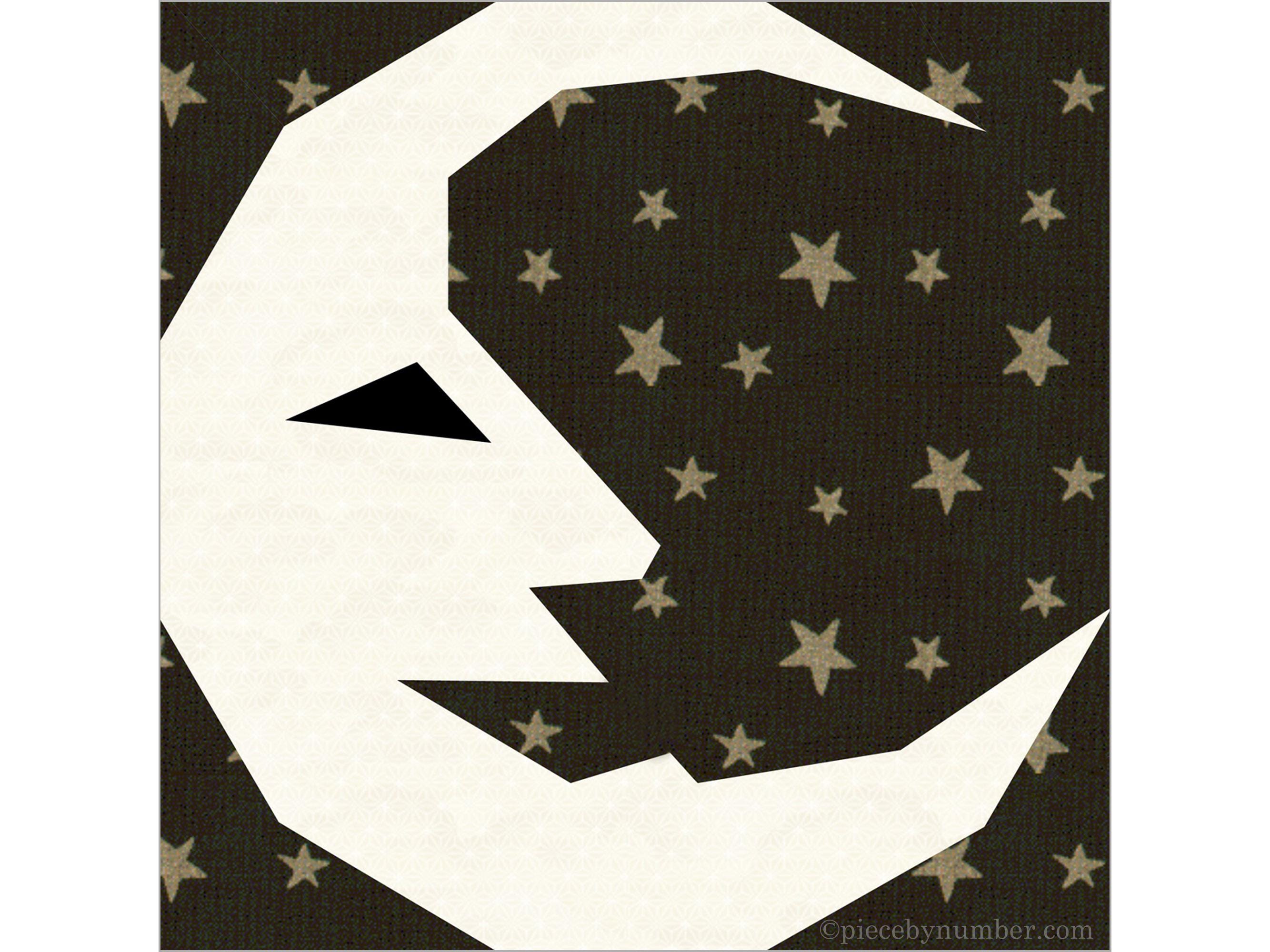 Laughing Crescent Moon Paper Piecing Quilt Block Pattern, PDF Download ...