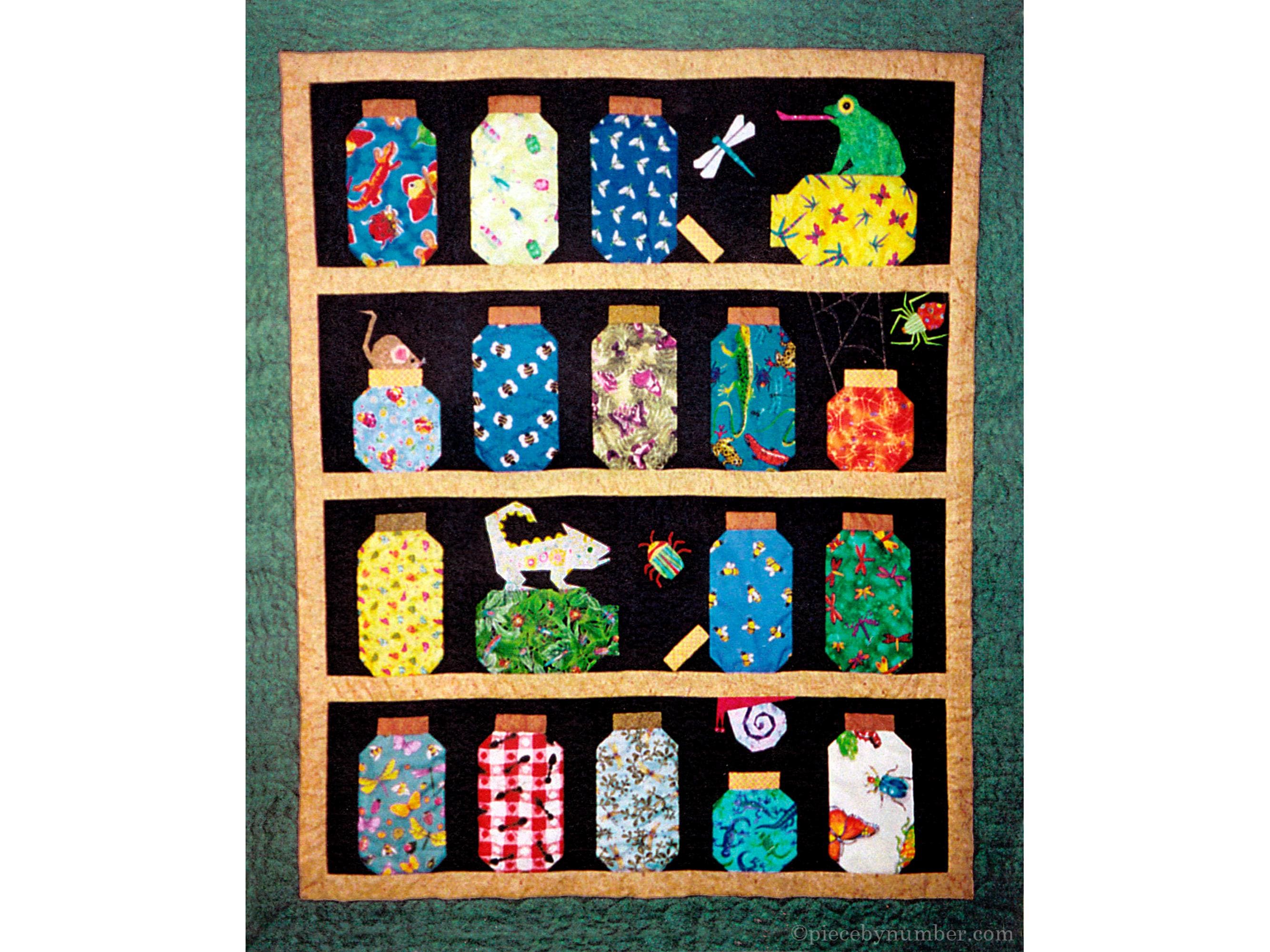 Escaping Bugs Bottle Quilt Pattern for Paper Piecing PDF, 49 X 58 ...