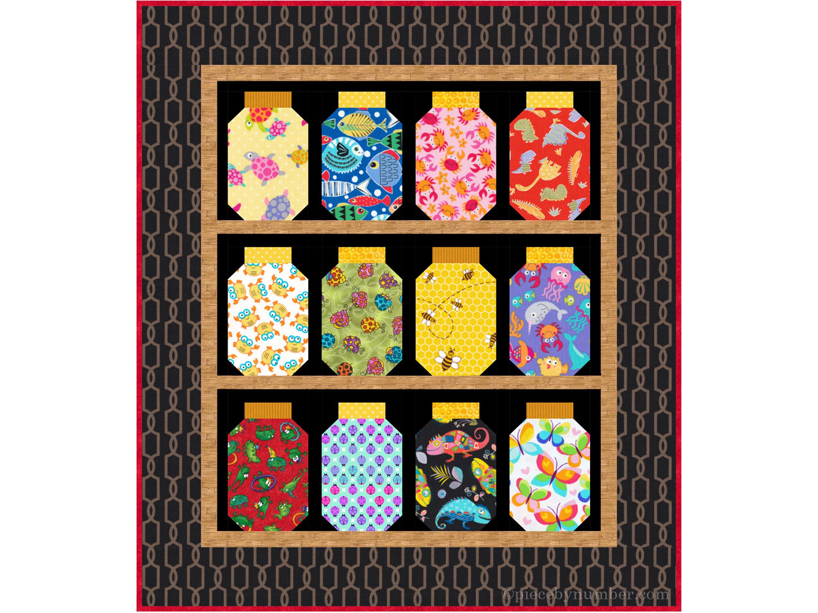 Mini Bug Jar Paper Pieced Quilt Pattern, PDF Download, 22 X 24 Inch ...