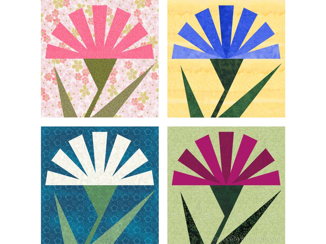 Aster Flower, Quilt Block Pattern for Paper Piecing, PDF Download, 6 ...