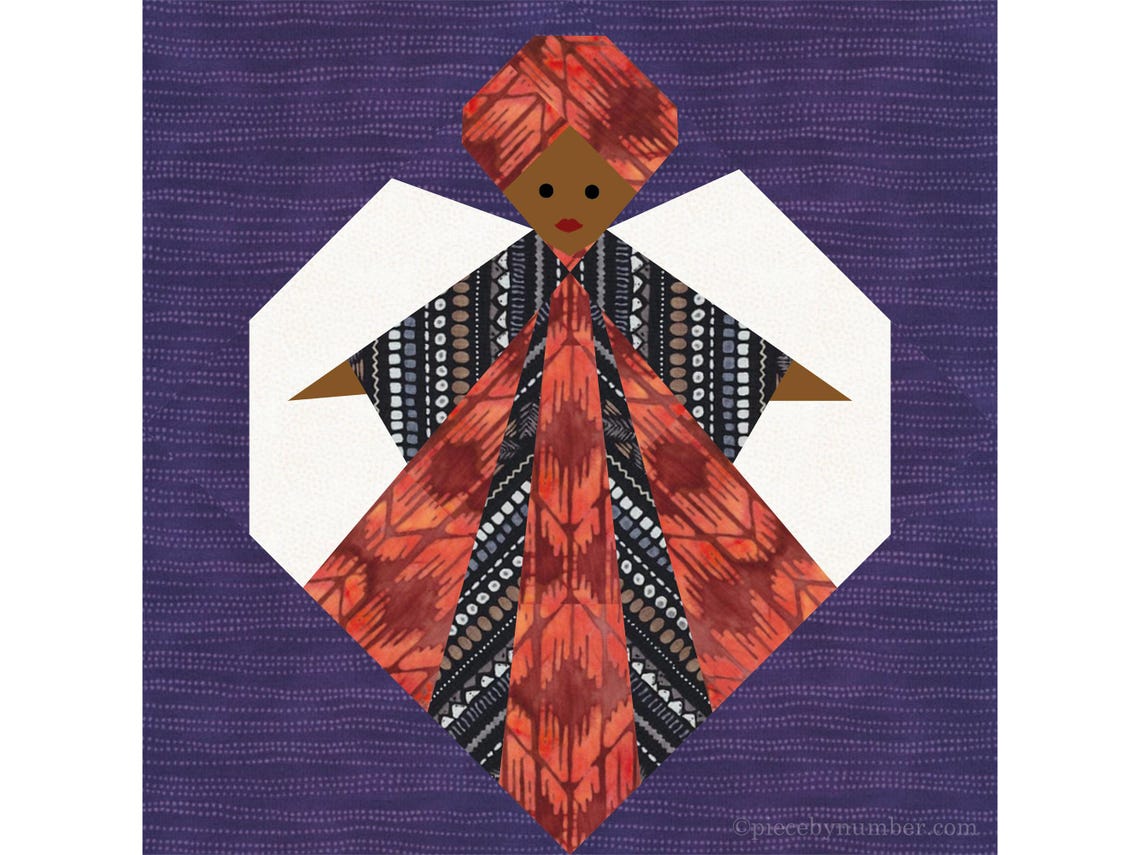 Guardian Angel Paper Pieced Quilt Block Pattern, PDF Download, 6 & 12 ...