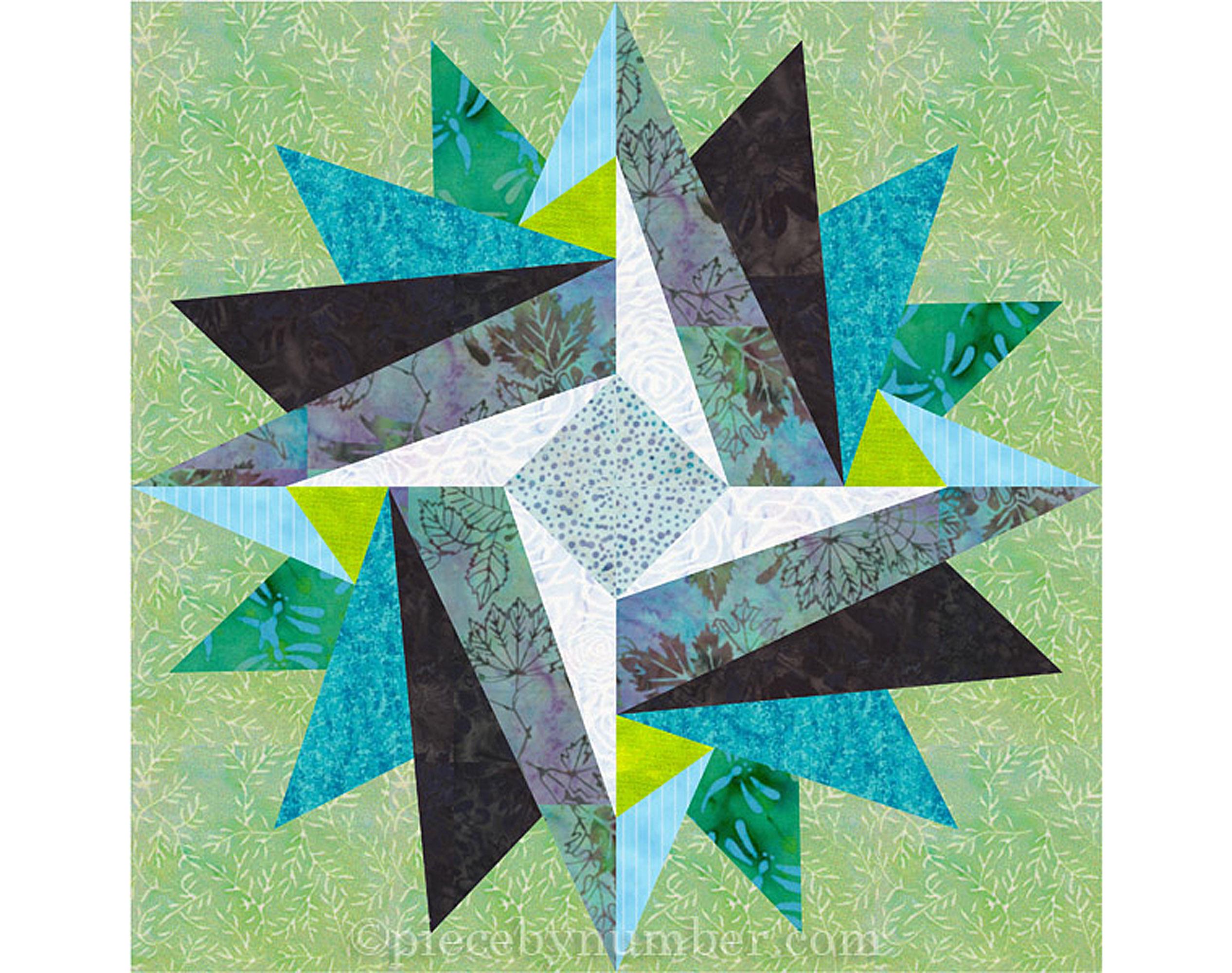 Indian Summer, Star Quilt Block Pattern for Paper Piecing, PDF Download ...