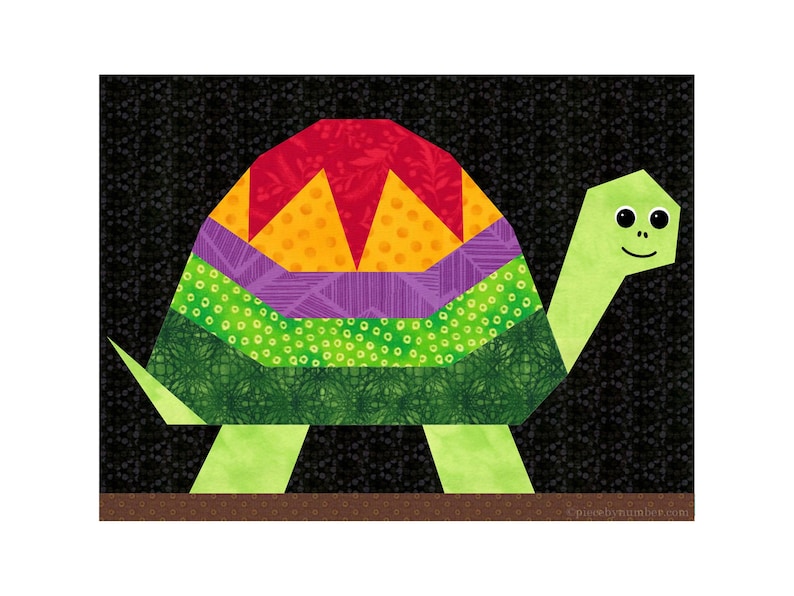 Turtle Quilt Block Pattern: Paper Piecing, 6x8 and 9x12 Inch Blocks ...