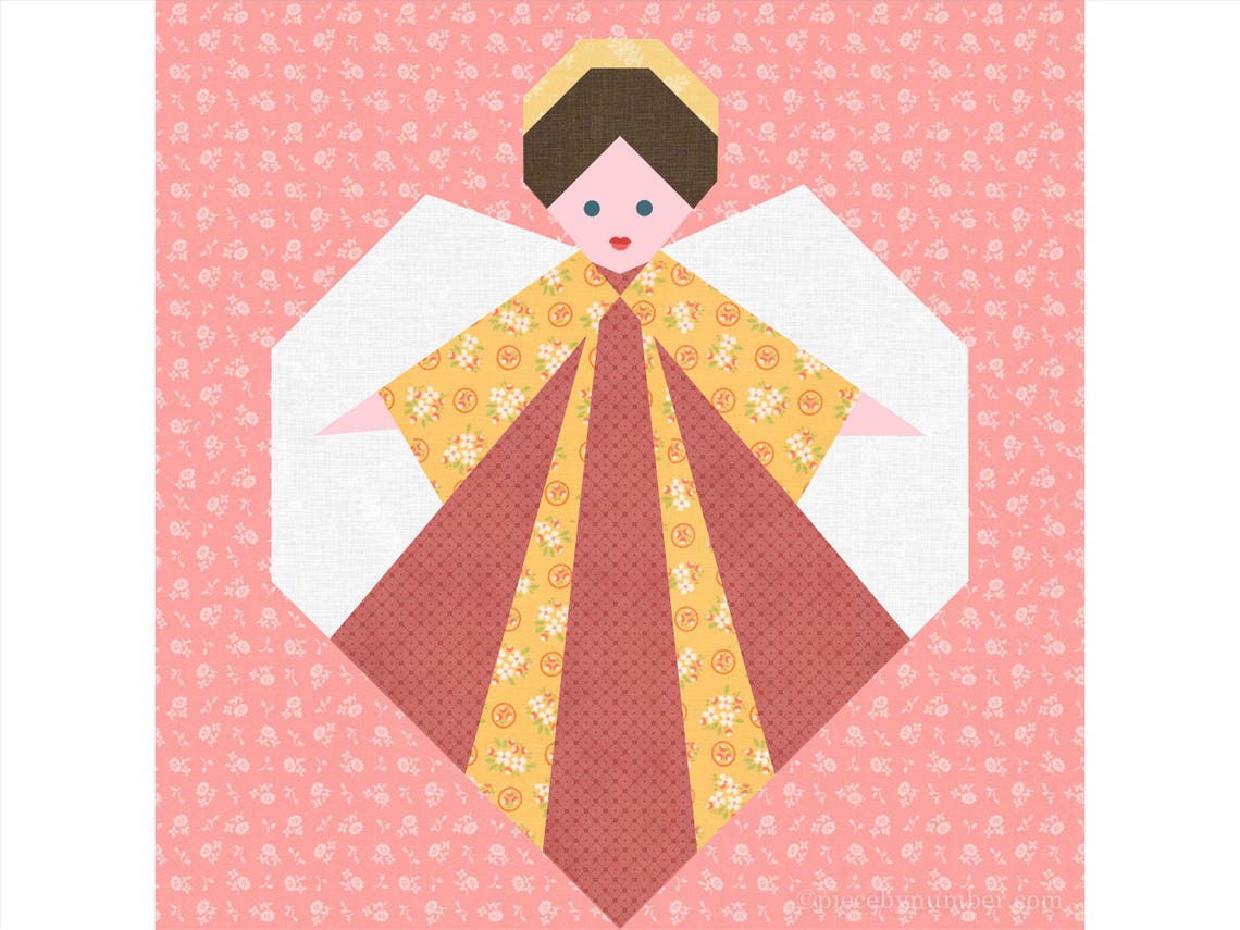 Guardian Angel Paper Pieced Quilt Block Pattern, PDF Download, 6 & 12 ...