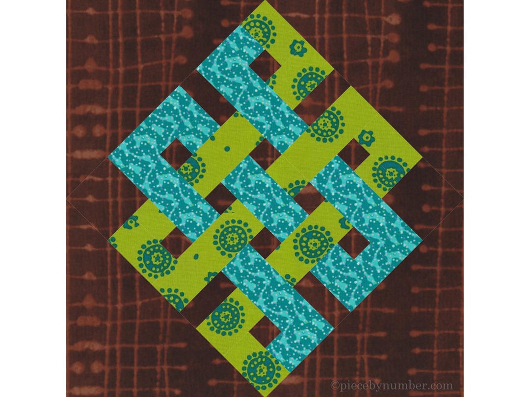 Eternity Knot Quilt Block Pattern, Rotary Cut Celtic Design, Multi ...