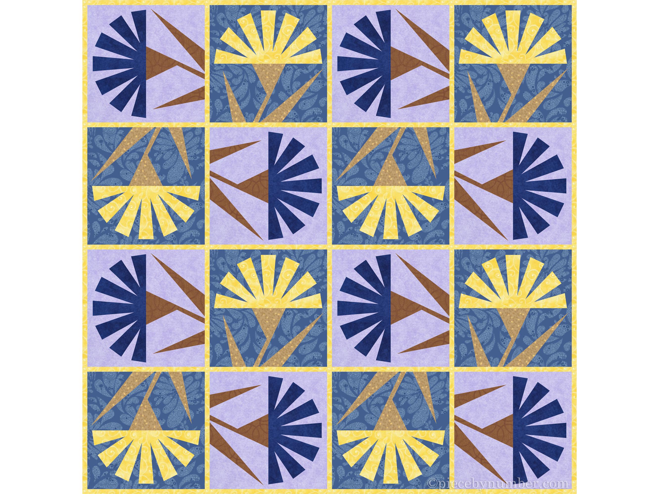 Aster Flower, Quilt Block Pattern for Paper Piecing, PDF Download, 6 ...