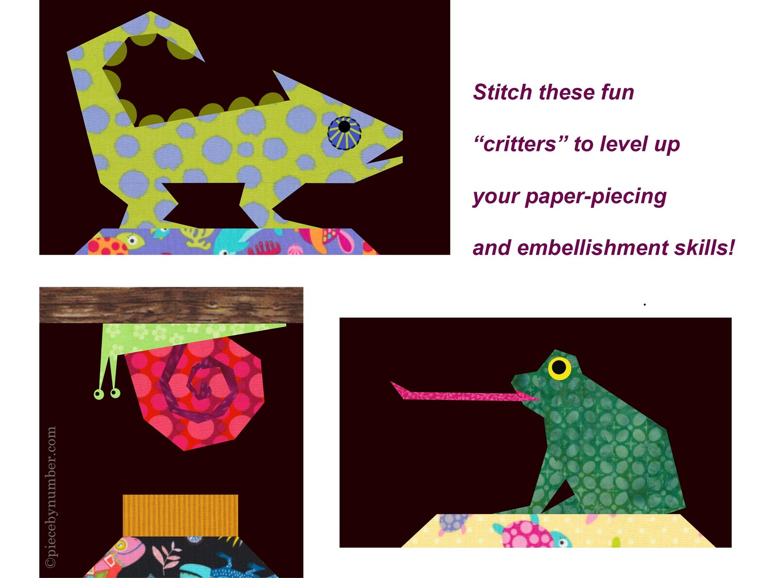 Escaping Bugs Bottle Quilt Pattern for Paper Piecing PDF, 49 X 58 ...