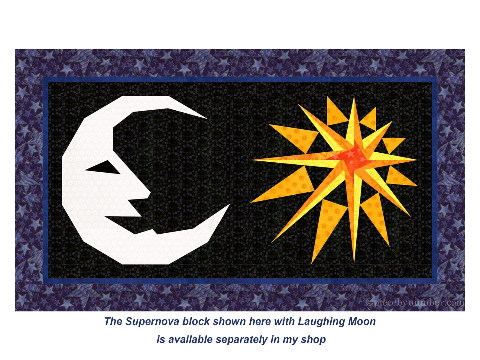 Laughing Crescent Moon Quilt Block Pattern, Paper Piecing, 6 & 12 Inch ...