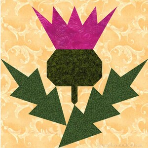 Thistle Quilt Block Pattern: Paper Pieced, 6 & 12 Inch, Resizable (PDF ...