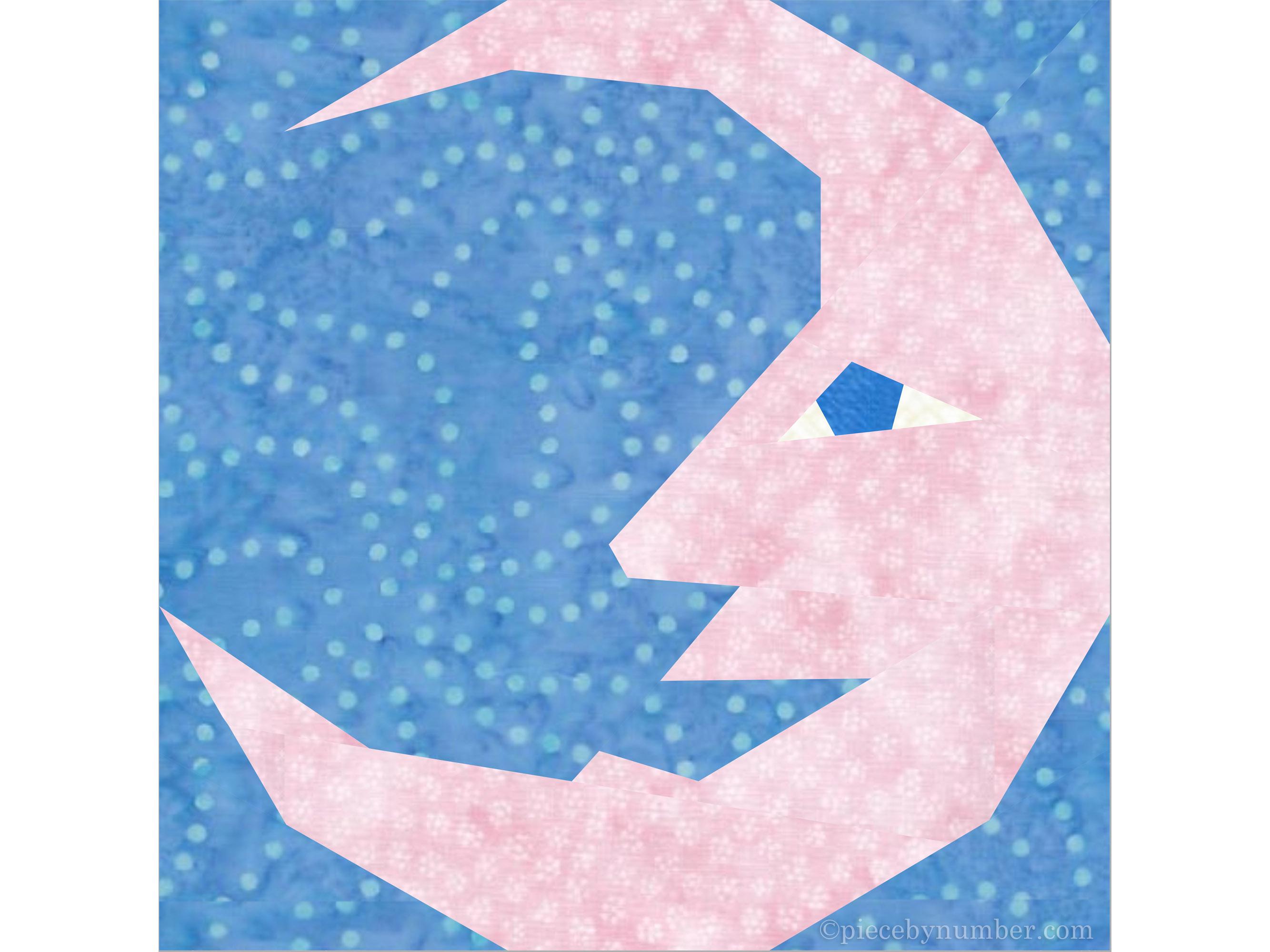 Laughing Crescent Moon Paper Piecing Quilt Block Pattern, PDF Download ...
