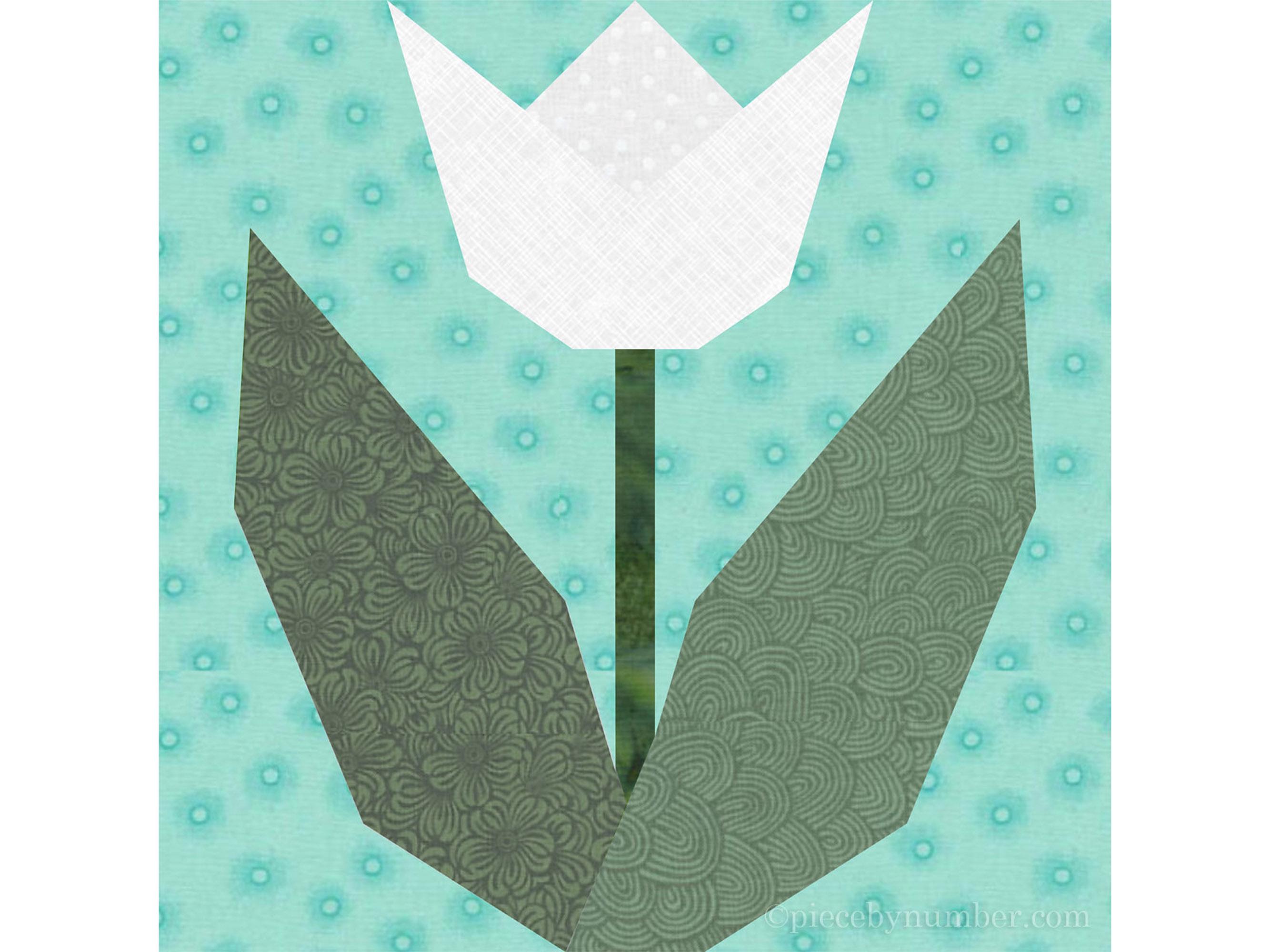 Tulip Paper Pieced Quilt Block Pattern, PDF Download, 6 & 12 Inch ...
