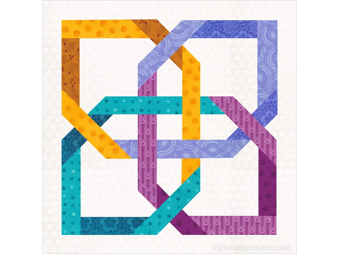 Quatrefoil Knot Quilt Block Pattern (PDF Download): Paper Piecing, 12 ...