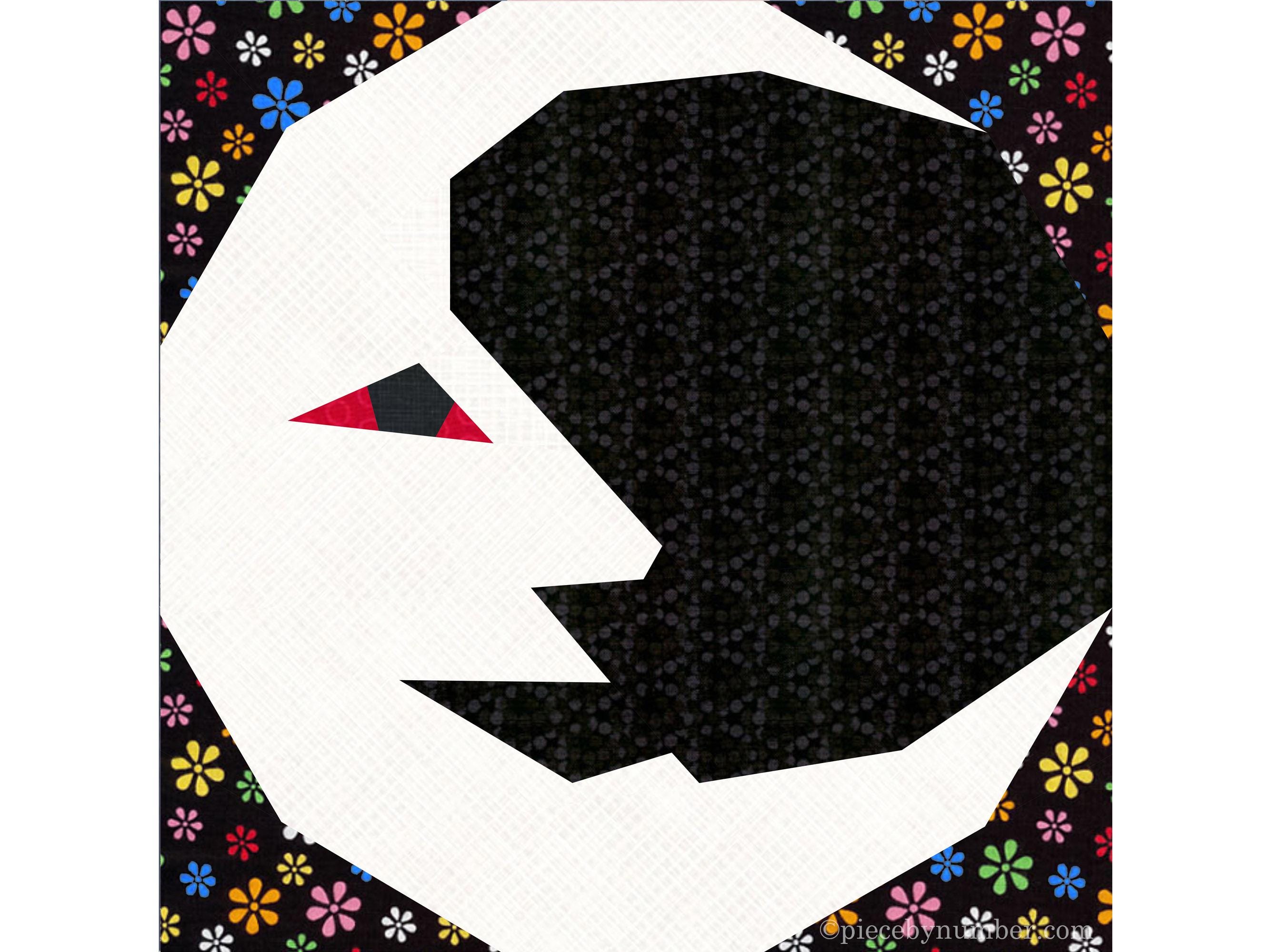 Laughing Crescent Moon Paper Piecing Quilt Block Pattern, PDF Download ...
