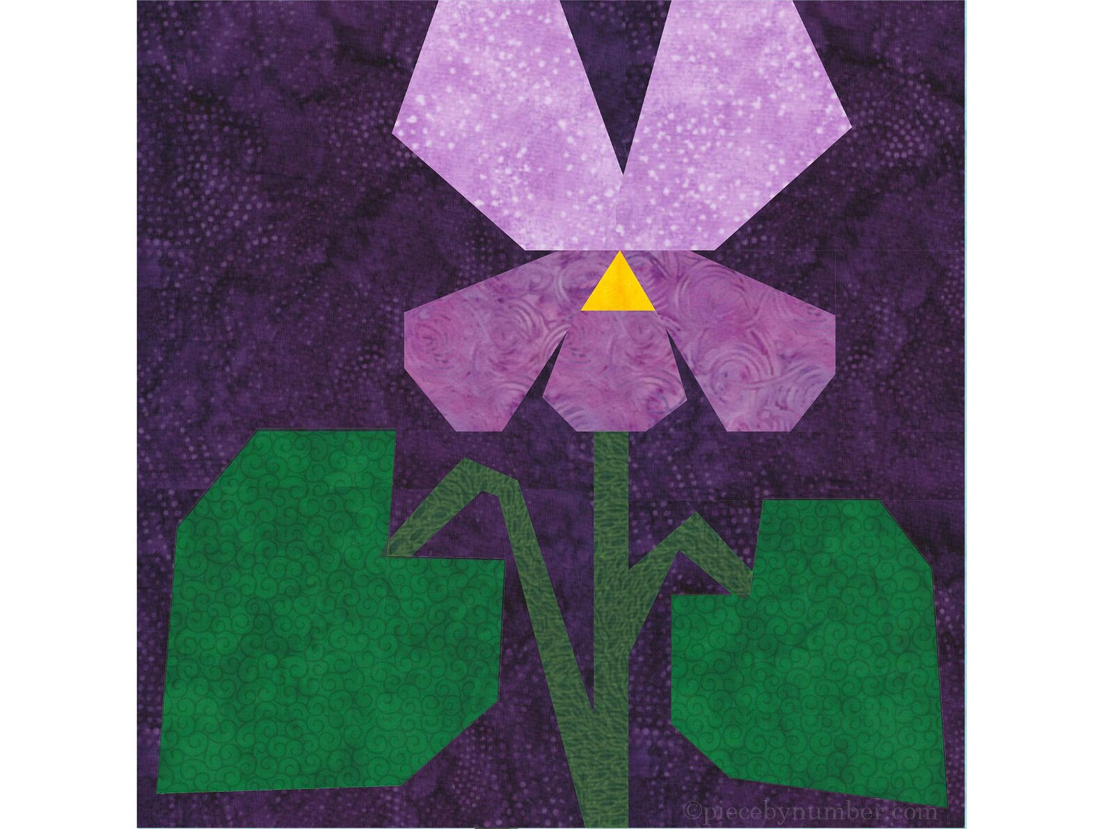 Violet Paper Piecing Quilt Block Pattern, PDF Download, 6 & 12 Inch ...