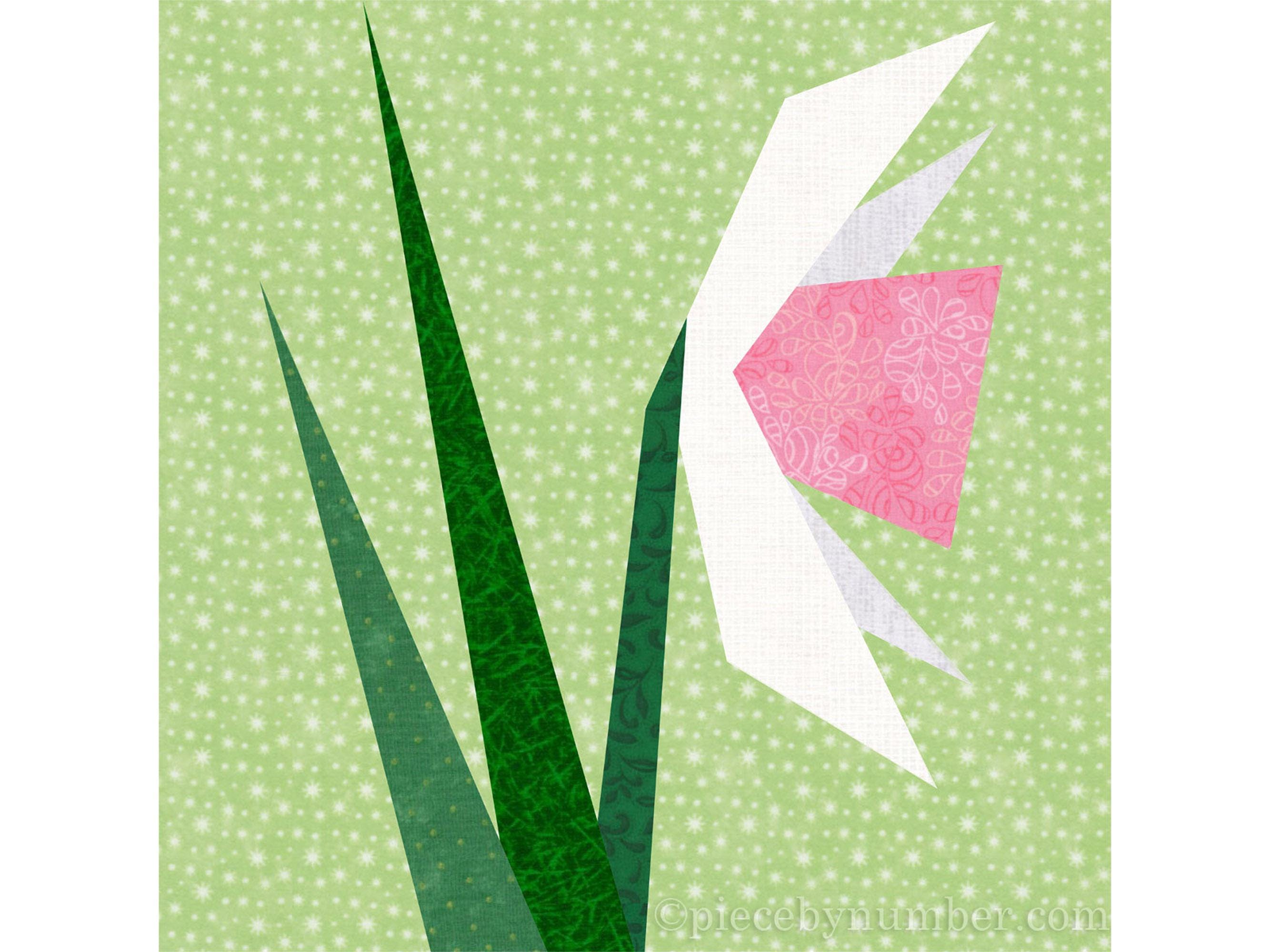 Daffodil Paper Piecing Flower Quilt Block Pattern PDF Download, 6 & 12 ...