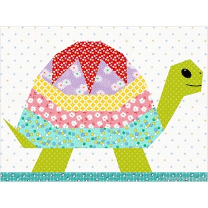 Turtle Quilt Block Pattern: Paper Piecing, 6x8 and 9x12 Inch Blocks ...