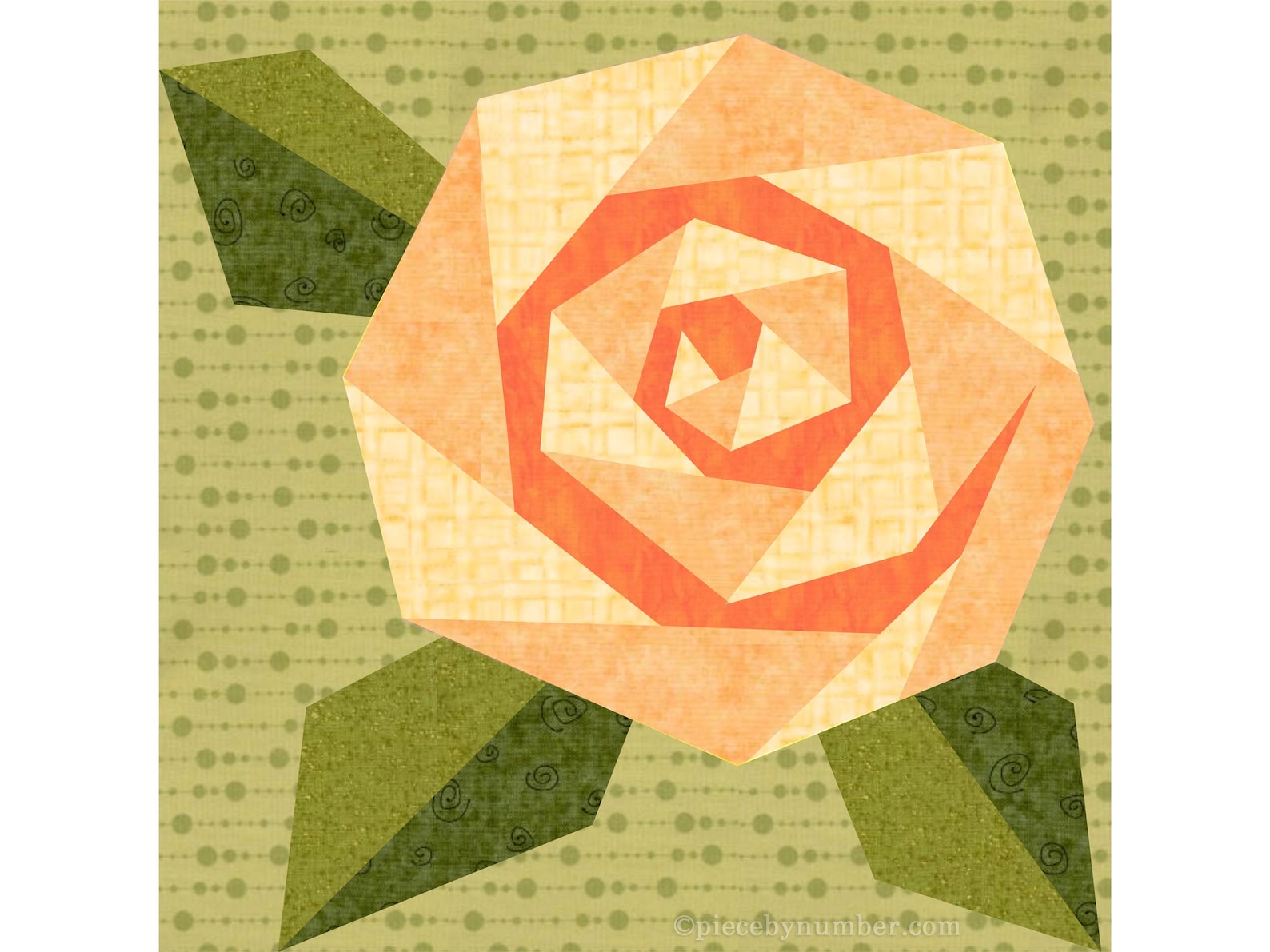 Rosie's Rose, Paper Piecing Flower Quilt Block Pattern, PDF Download, 6 ...