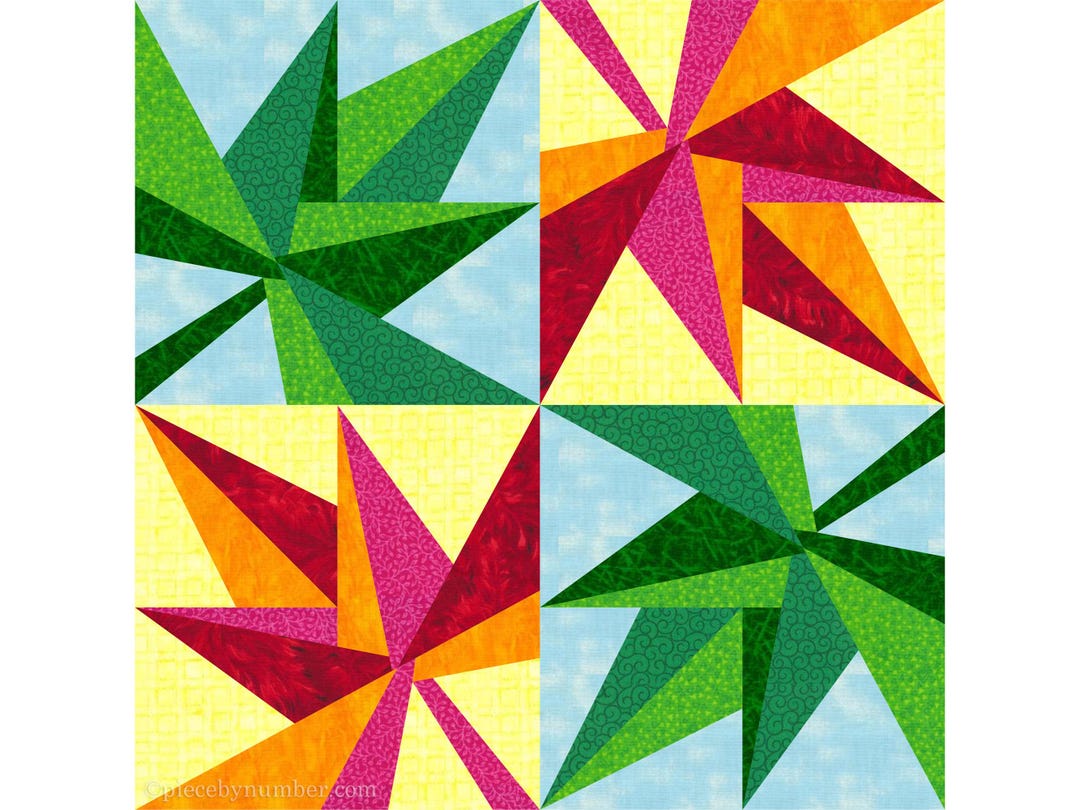 Maple Leaf Quilt Block Pattern: Paper Piecing, 6 & 12 Inch, Resizable ...