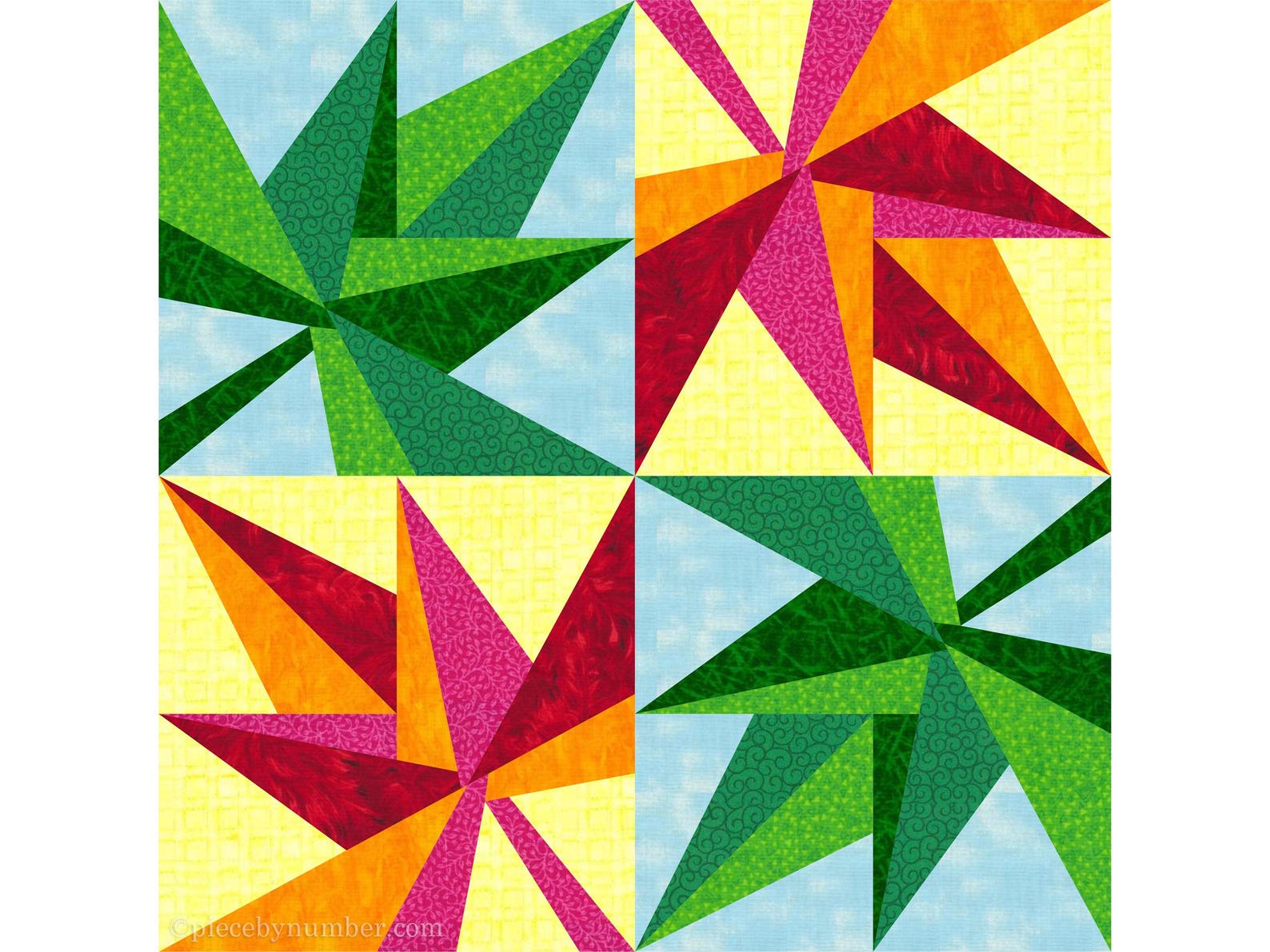 Maple Leaf Quilt Block Pattern: Paper Piecing, 6 & 12 Inch, Resizable ...
