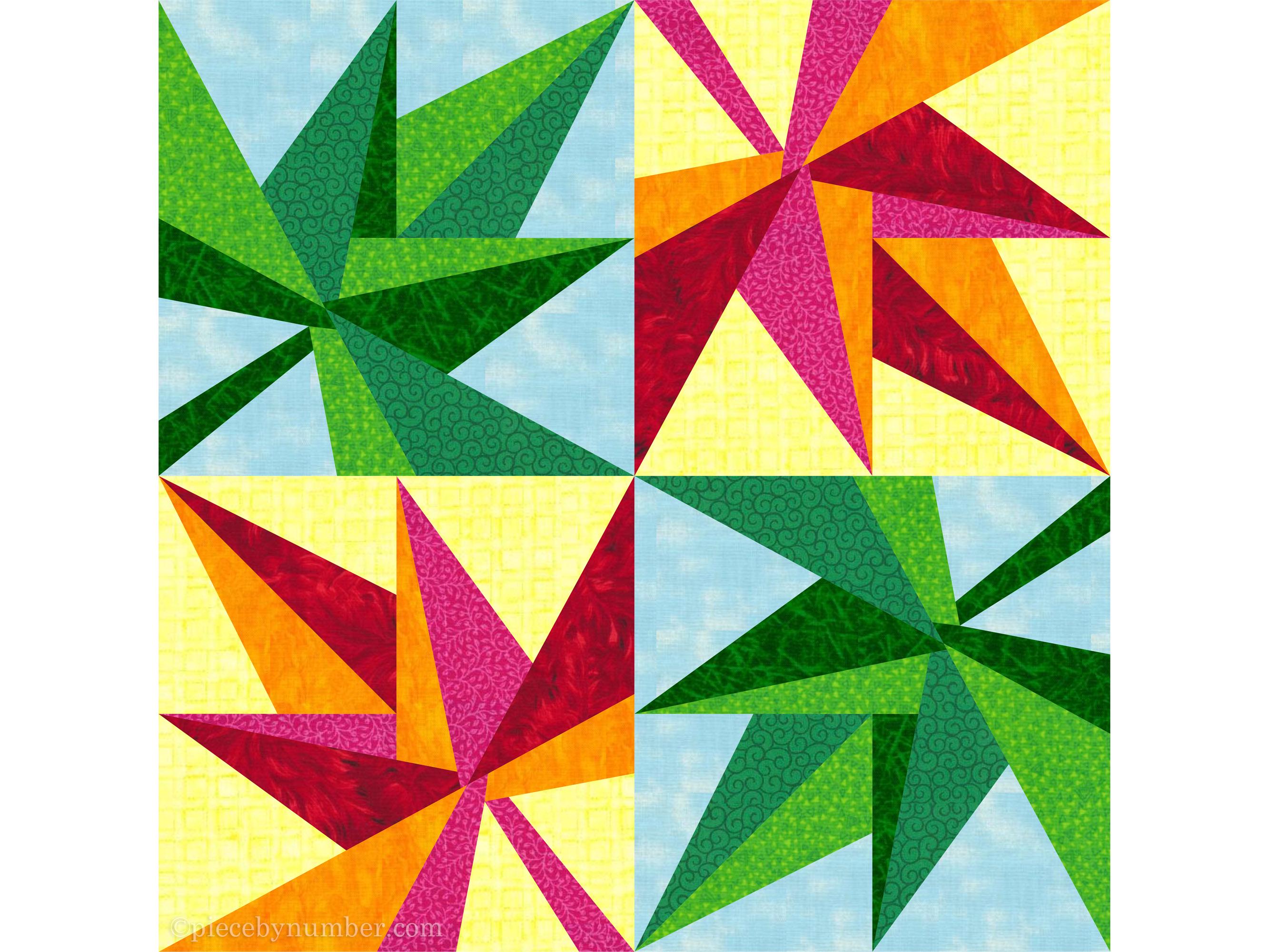 Maple Leaf Quilt Block Pattern: Paper Piecing, 6 & 12 Inch, Resizable ...