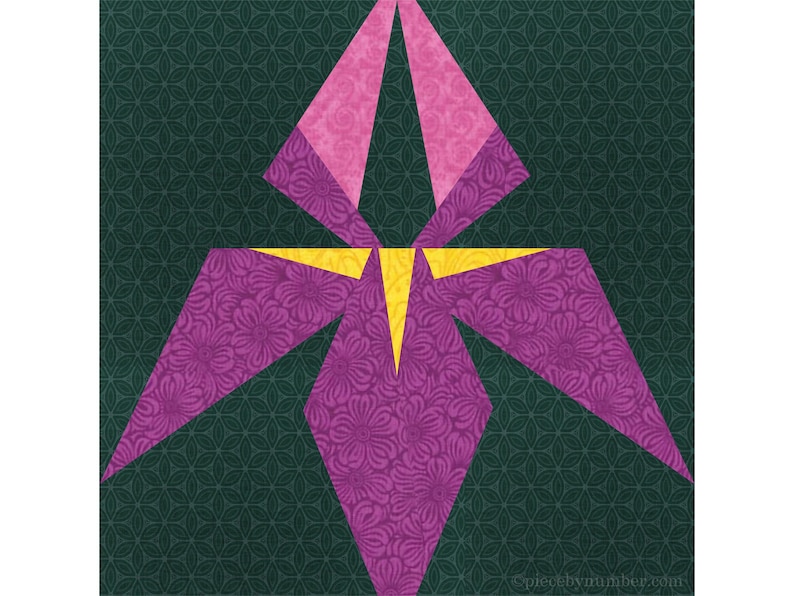 Iris Paper Piecing Floral Quilt Block Pattern PDF, 6 & 12 Inch Blocks, Resizable, Foundation ...