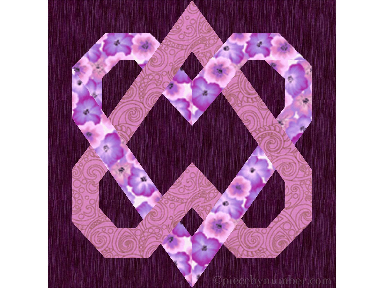 Linked Hearts Quilt Block Pattern, Paper Pieced (FPP), 8 & 12 Inch ...