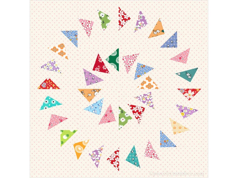 Circles of Geese Quilt Block Pattern for Paper Piecing, PDF Download ...