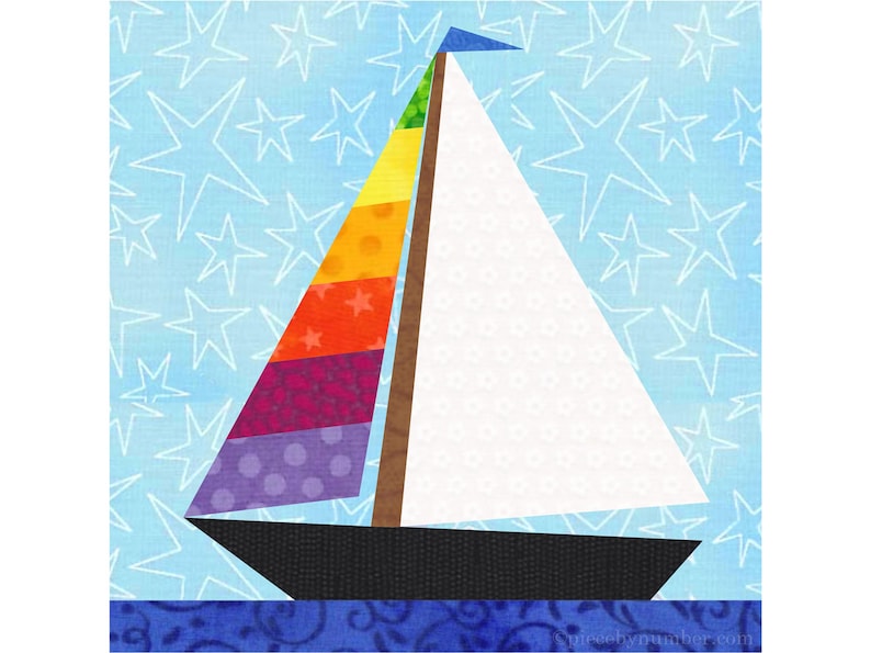 Sailboats, Quilt Block Pattern for Paper Piecing, PDF Download, 6 Inch ...