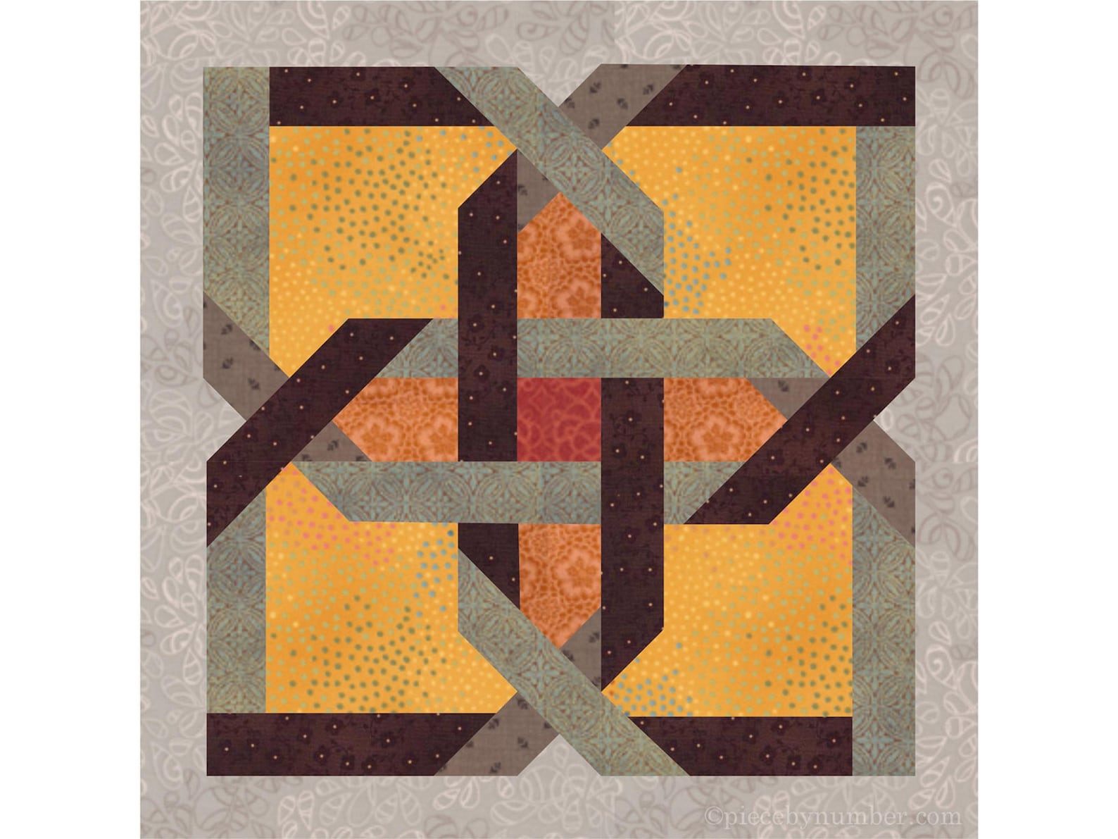 Quatrefoil Knot Quilt Block Pattern (PDF Download): Paper Piecing, 12 ...