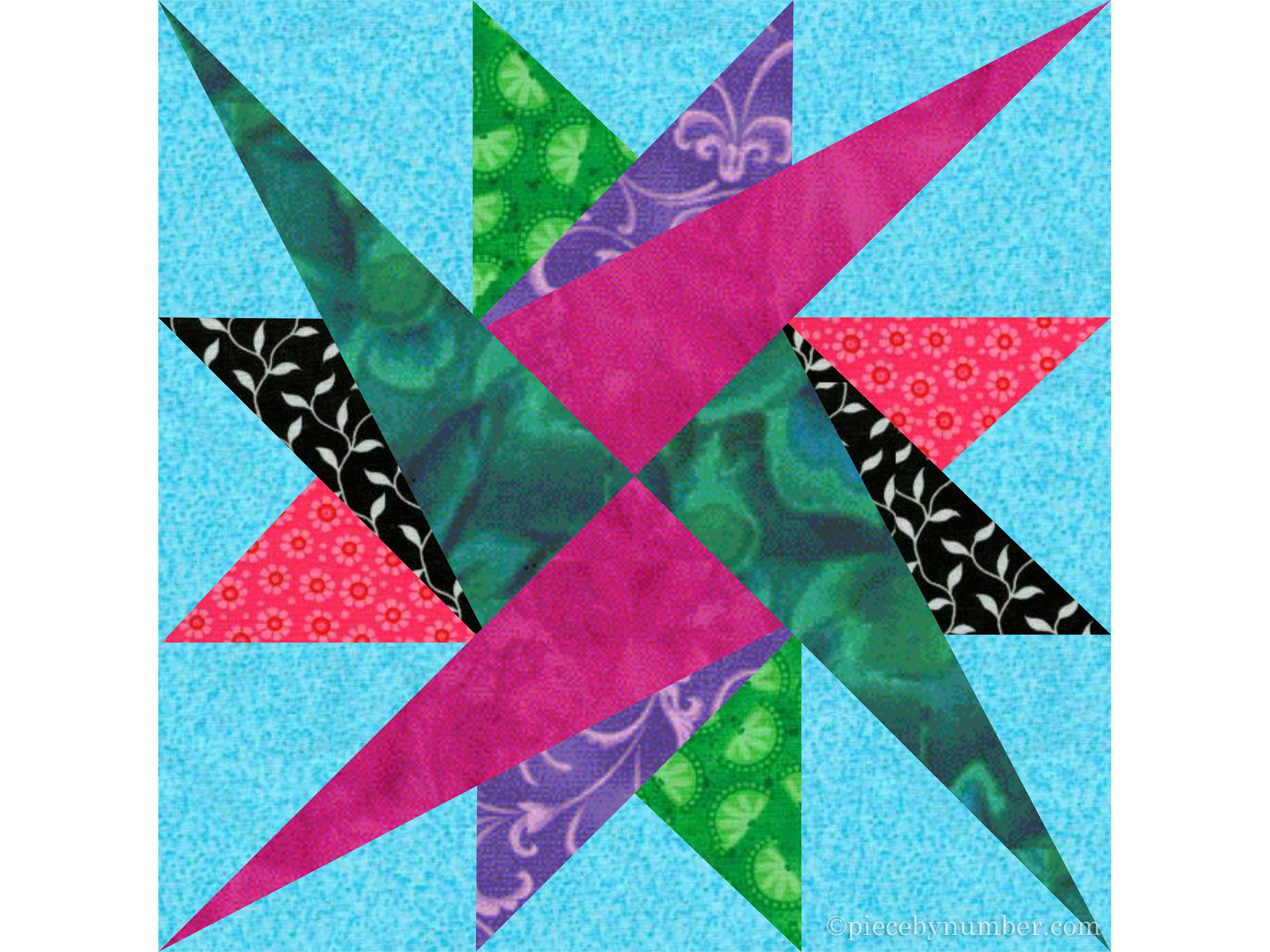 Leysin Star Quilt Block Pattern for Paper Piecing, PDF Download, 6 & 12 ...