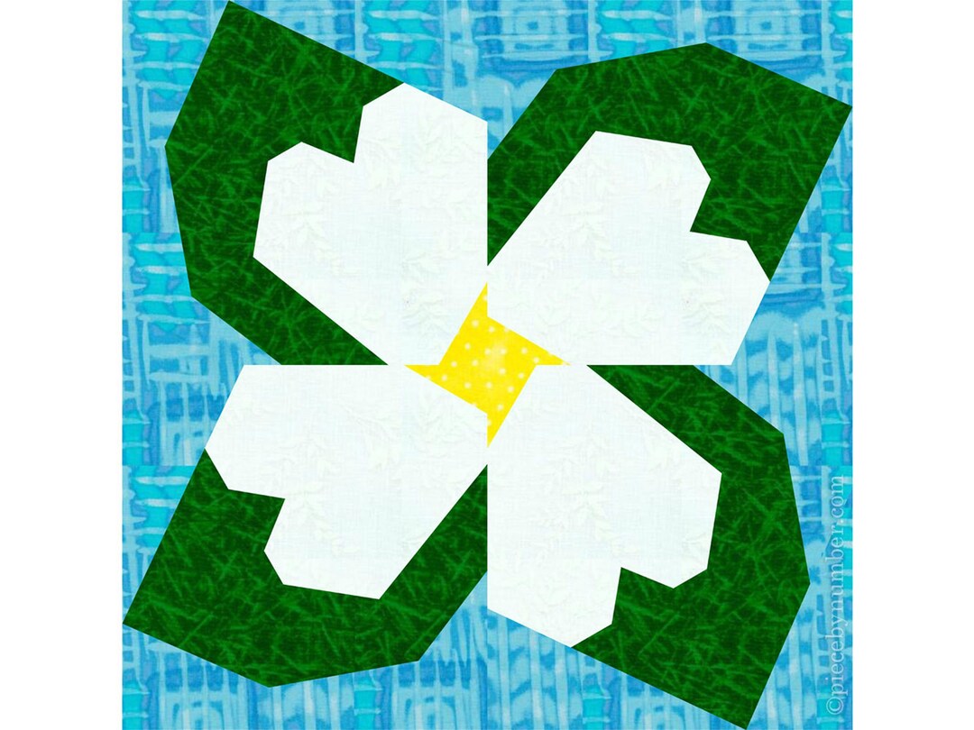 Dogwood Blossom, Floral Paper Pieced Quilt Block PDF, 6 & 12 Inch ...