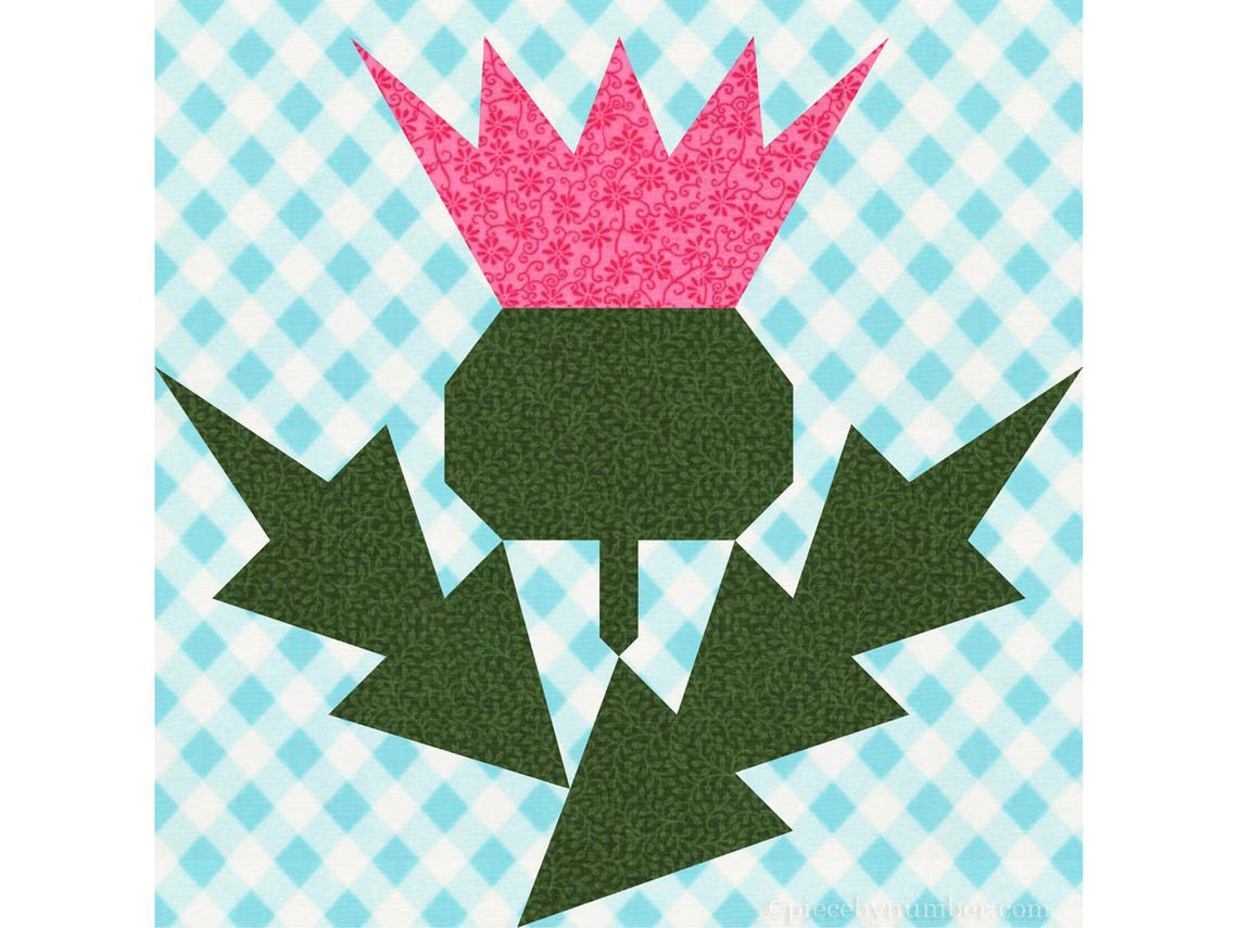 Thistle Quilt Block Pattern: Paper Pieced, 6 & 12 Inch, Resizable (PDF ...