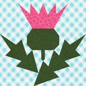 Thistle Quilt Block Pattern: Paper Pieced, 6 & 12 Inch, Resizable (PDF ...