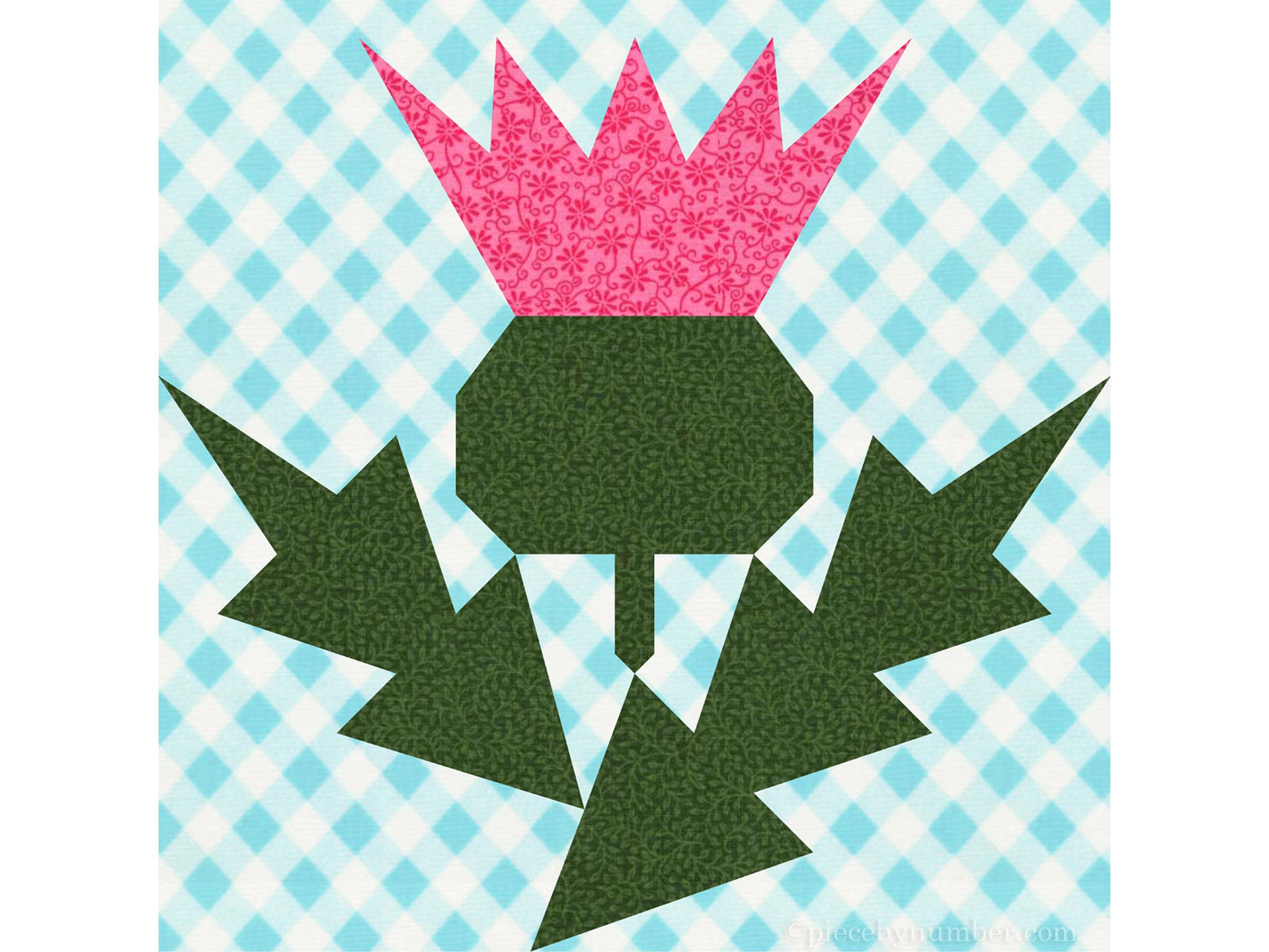 Thistle Quilt Block Pattern: Paper Pieced, 6 & 12 Inch, Resizable (PDF ...