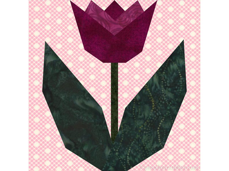 Set of 4 Paper Pieced Flower Quilt Block Patterns, PDF Download, 6 and ...