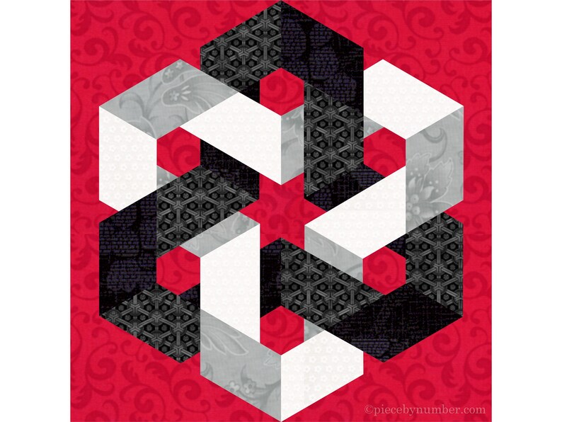 Hexagonia Paper Pieced Quilt Block Pattern, PDF Download, 12 Inch ...
