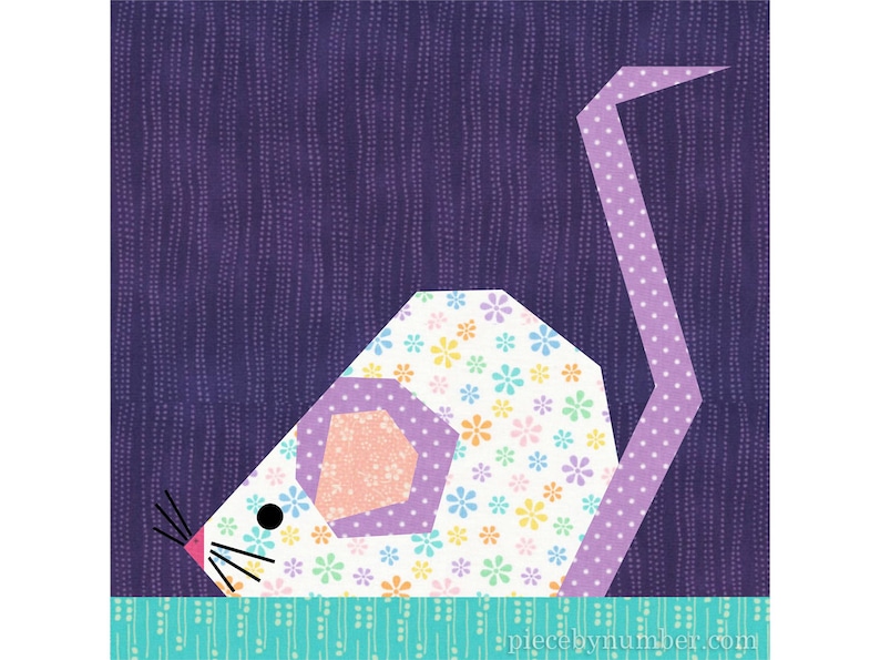 Mouse Quilt Block Pattern, Paper Piecing (FPP), 6 and 12 Inch ...