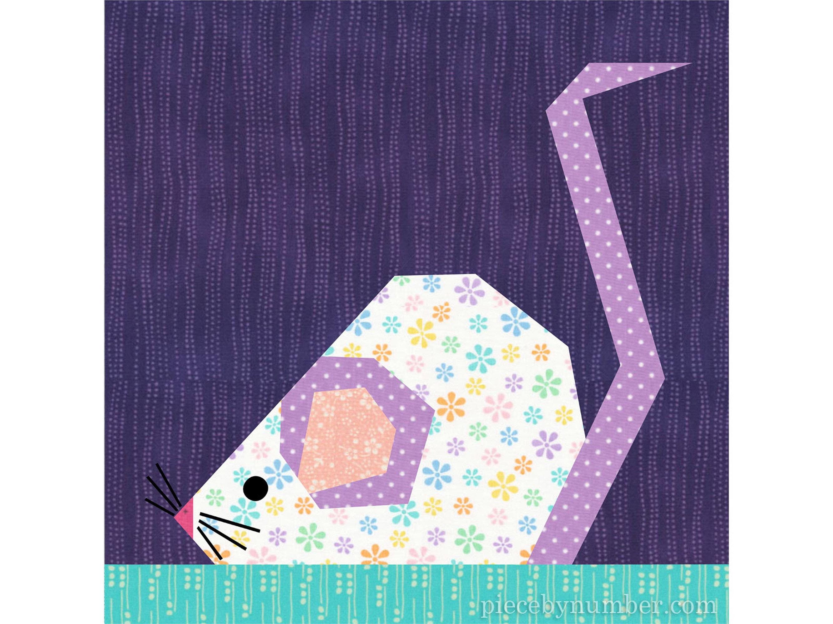 Mousie Paper Piece Quilt Block Pattern, PDF Download, 6 and 12 Inch ...