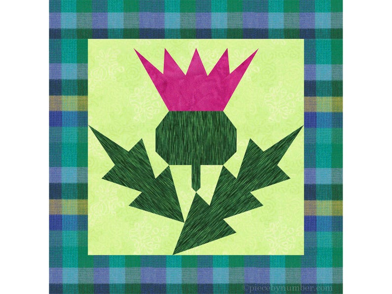 Thistle Quilt Block Pattern: Paper Pieced, 6 & 12 Inch, Resizable (PDF ...