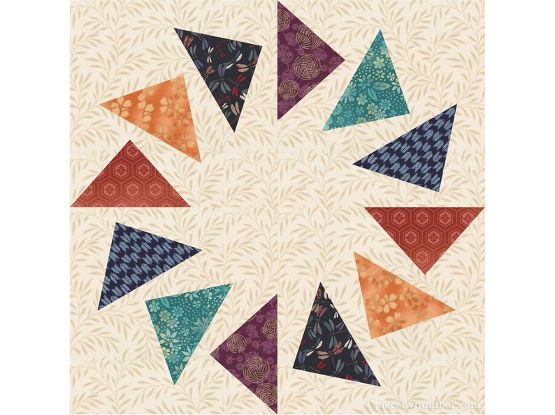 Circles of Geese Quilt Block Pattern for Paper Piecing, PDF Download ...