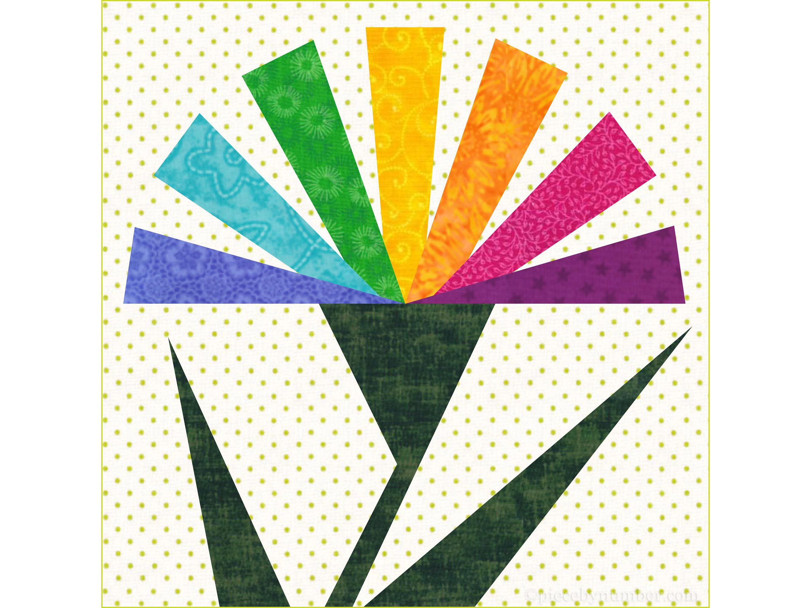 Aster Flower, Quilt Block Pattern for Paper Piecing, PDF Download, 6 & 12 Inch Blocks, Resizable ...