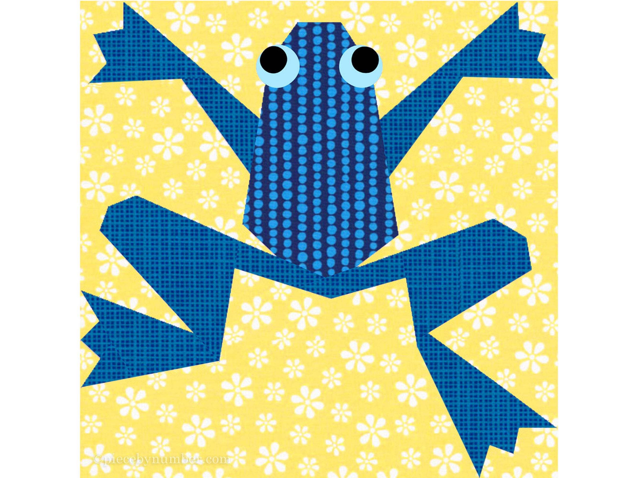 Kiriki Frog Paper Pieced Quilt Block Pattern, PDF Download, 6 & 12 Inch ...