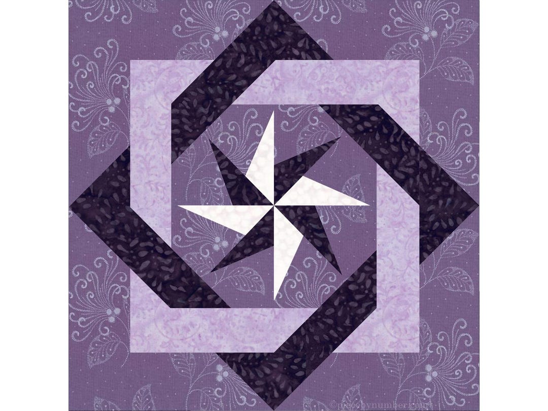 Interlocked Squares Paper Pieced Quilt Block Pattern, PDF Download, 12 ...